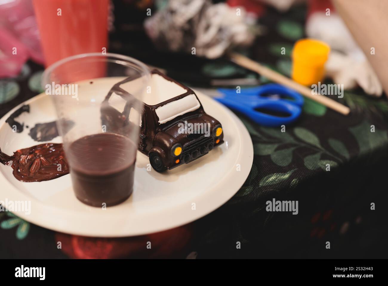 Engaging in Creative Arts and Crafts Making a ChocolateFinished Toy Car ...