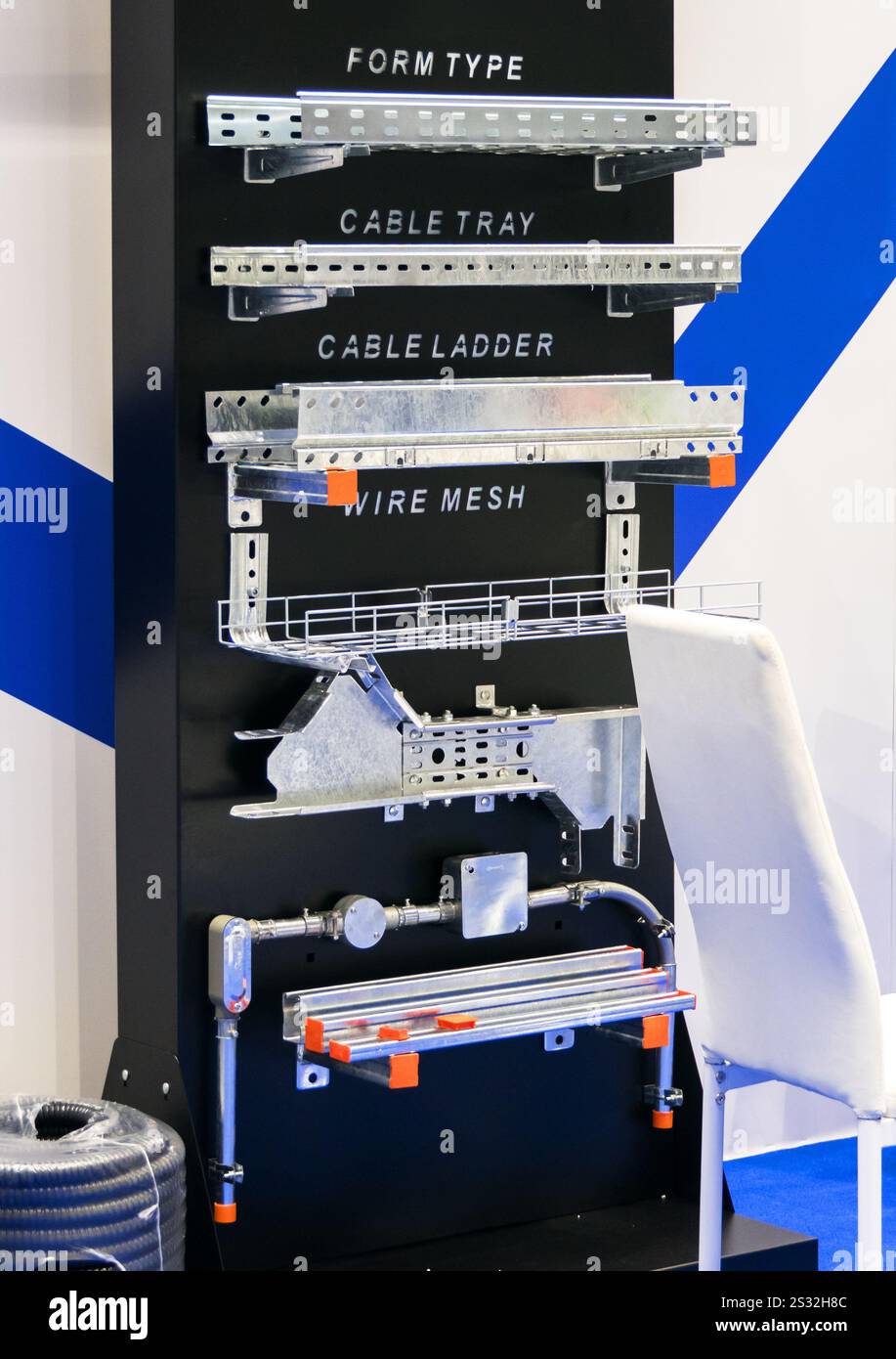 Metal profile and fastening systems for cable routing Stock Photo - Alamy