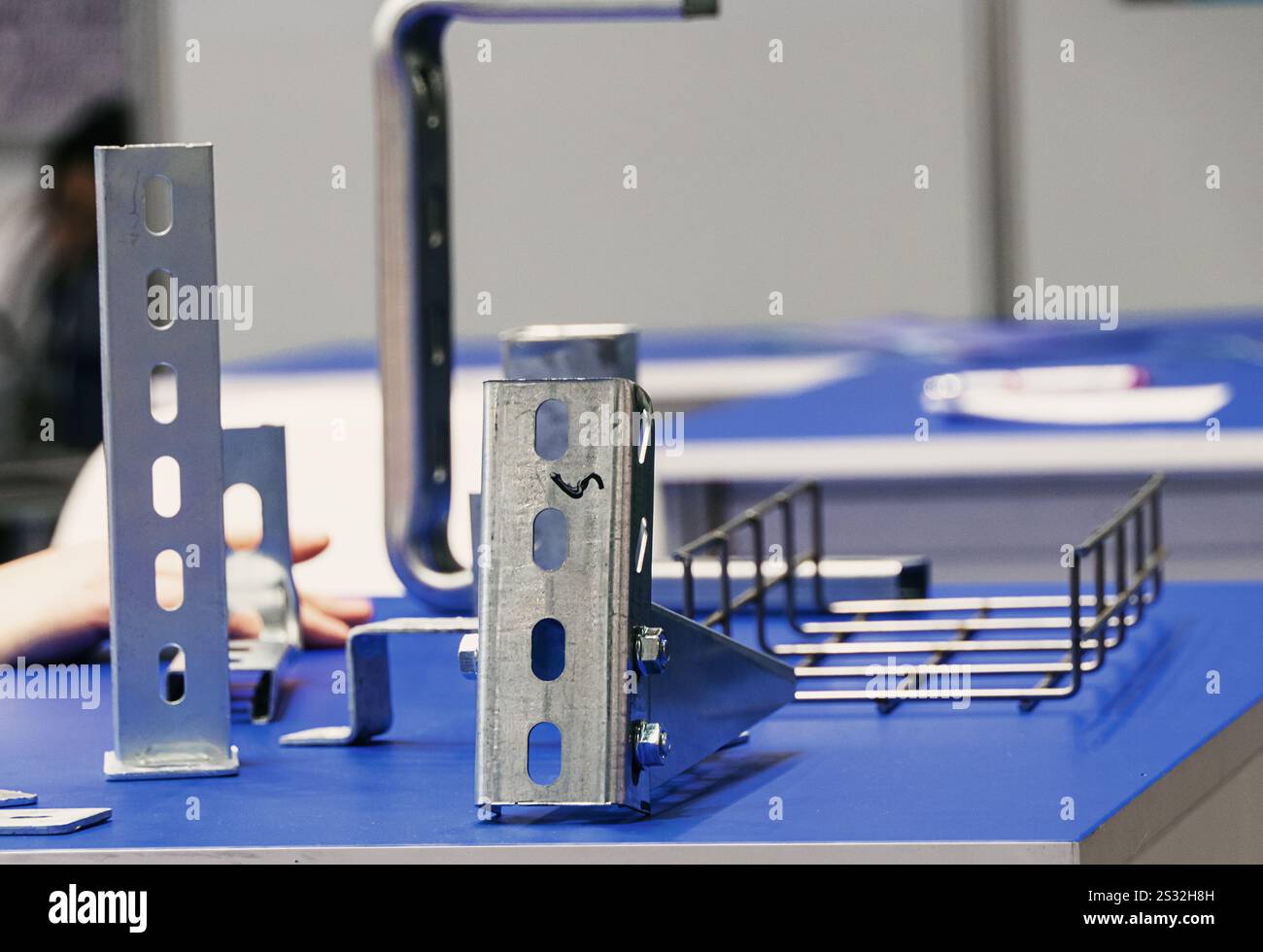 Metal profile and fastening systems for cable routing Stock Photo - Alamy