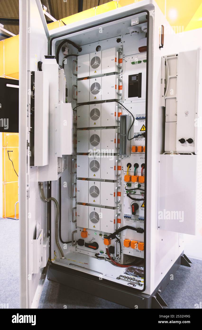 Energy storage systems for business and home Stock Photo - Alamy