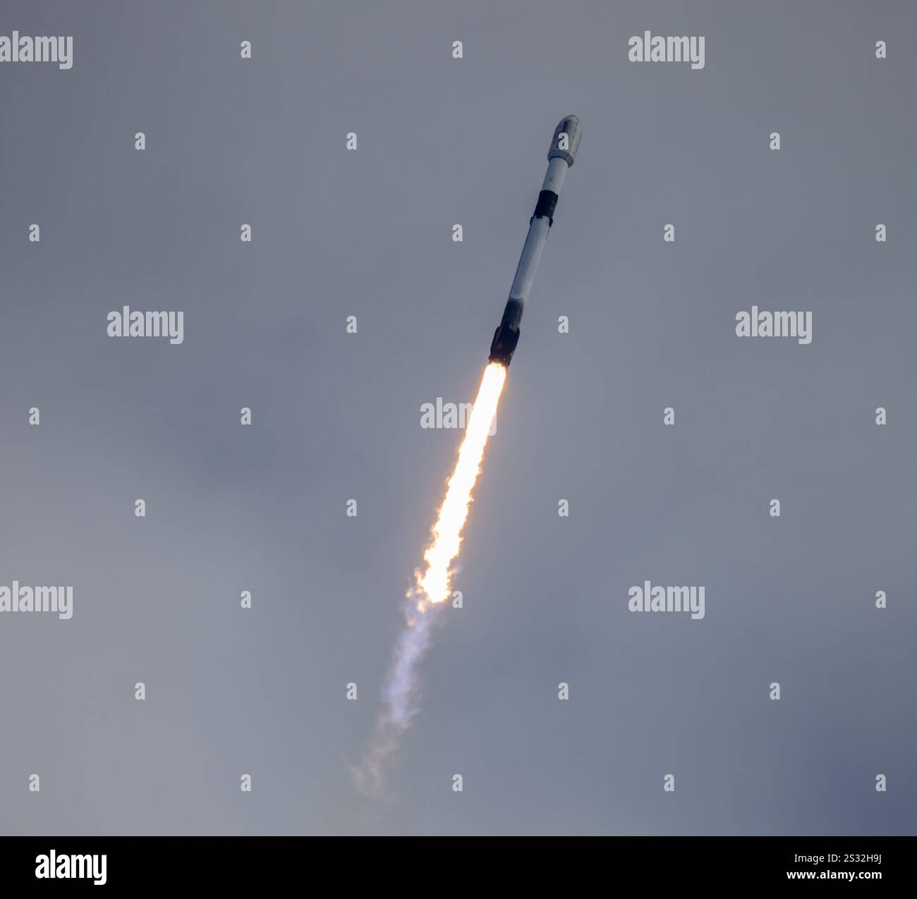 On a chilly breezy mid morning with thick clouds overhead SpaceX ...