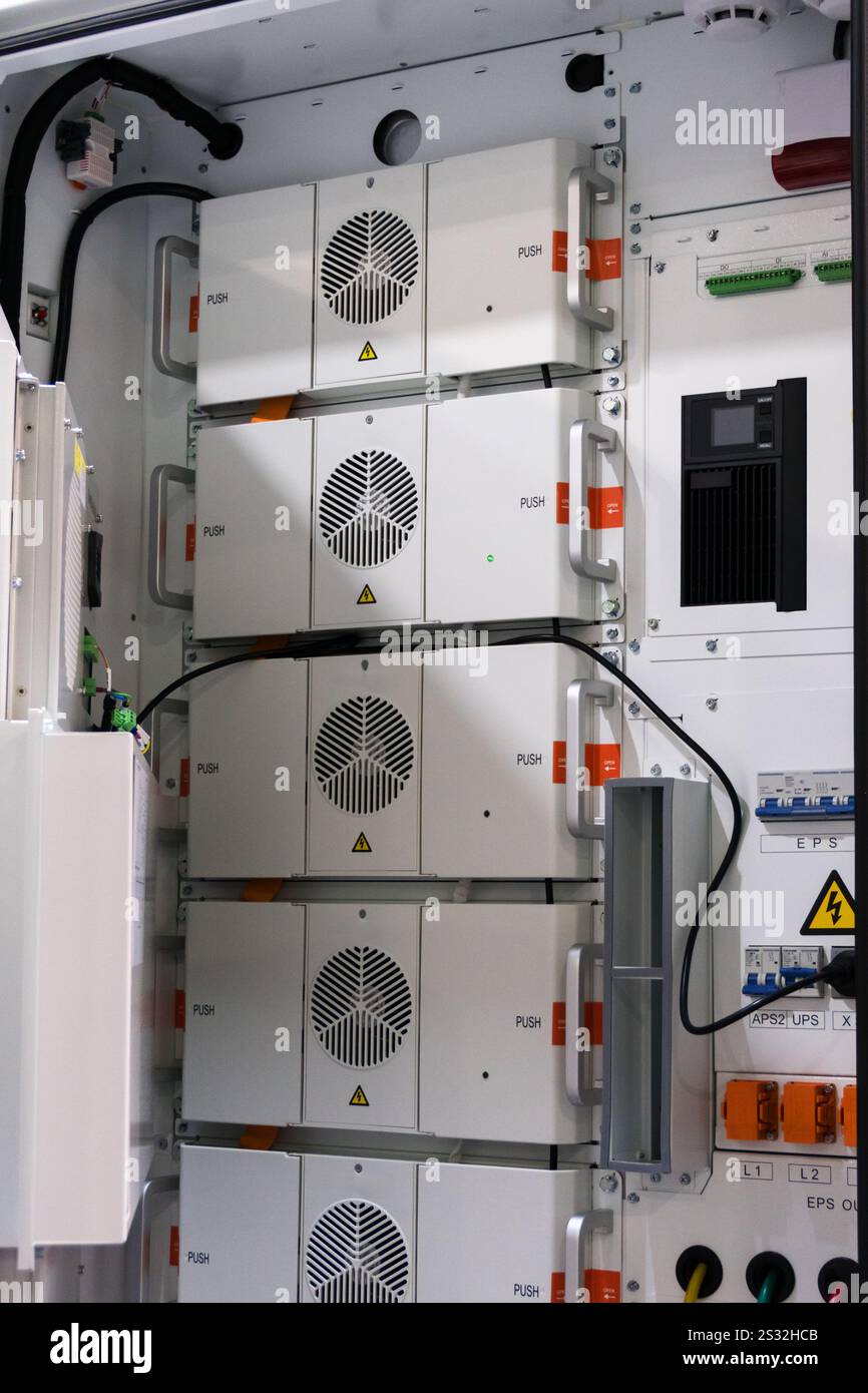 Energy storage systems for business and home Stock Photo - Alamy