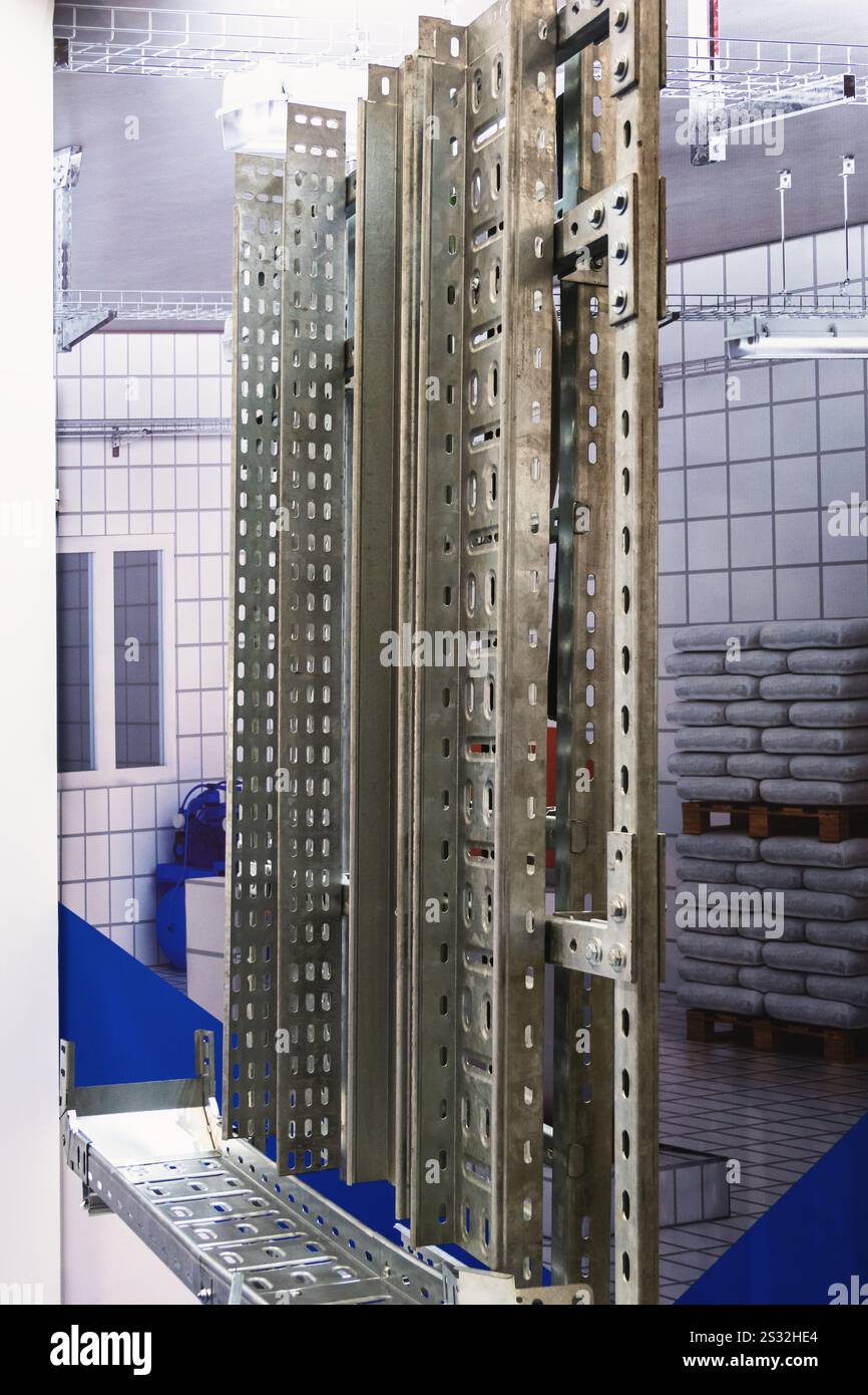 Metal profile and fastening systems for cable routing Stock Photo - Alamy