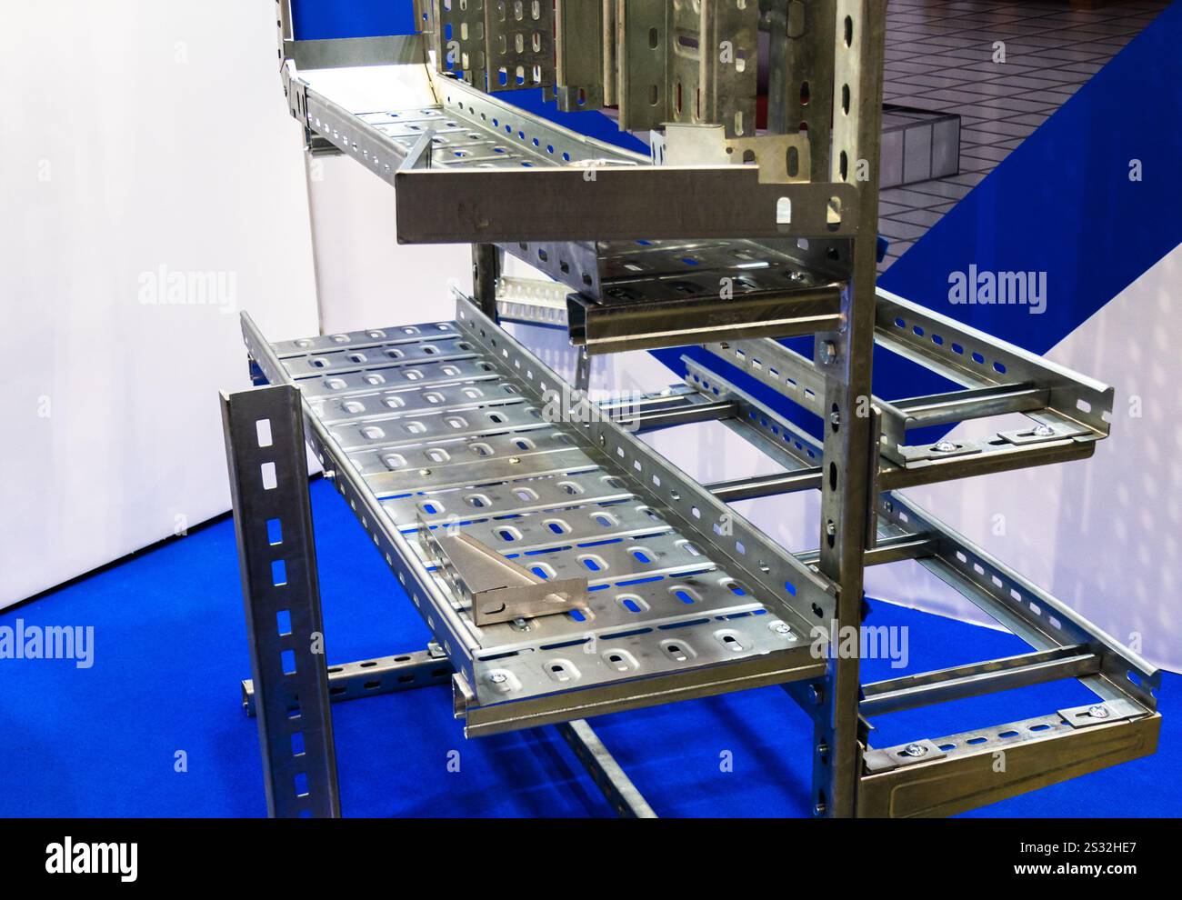 Metal profile and fastening systems for cable routing Stock Photo - Alamy