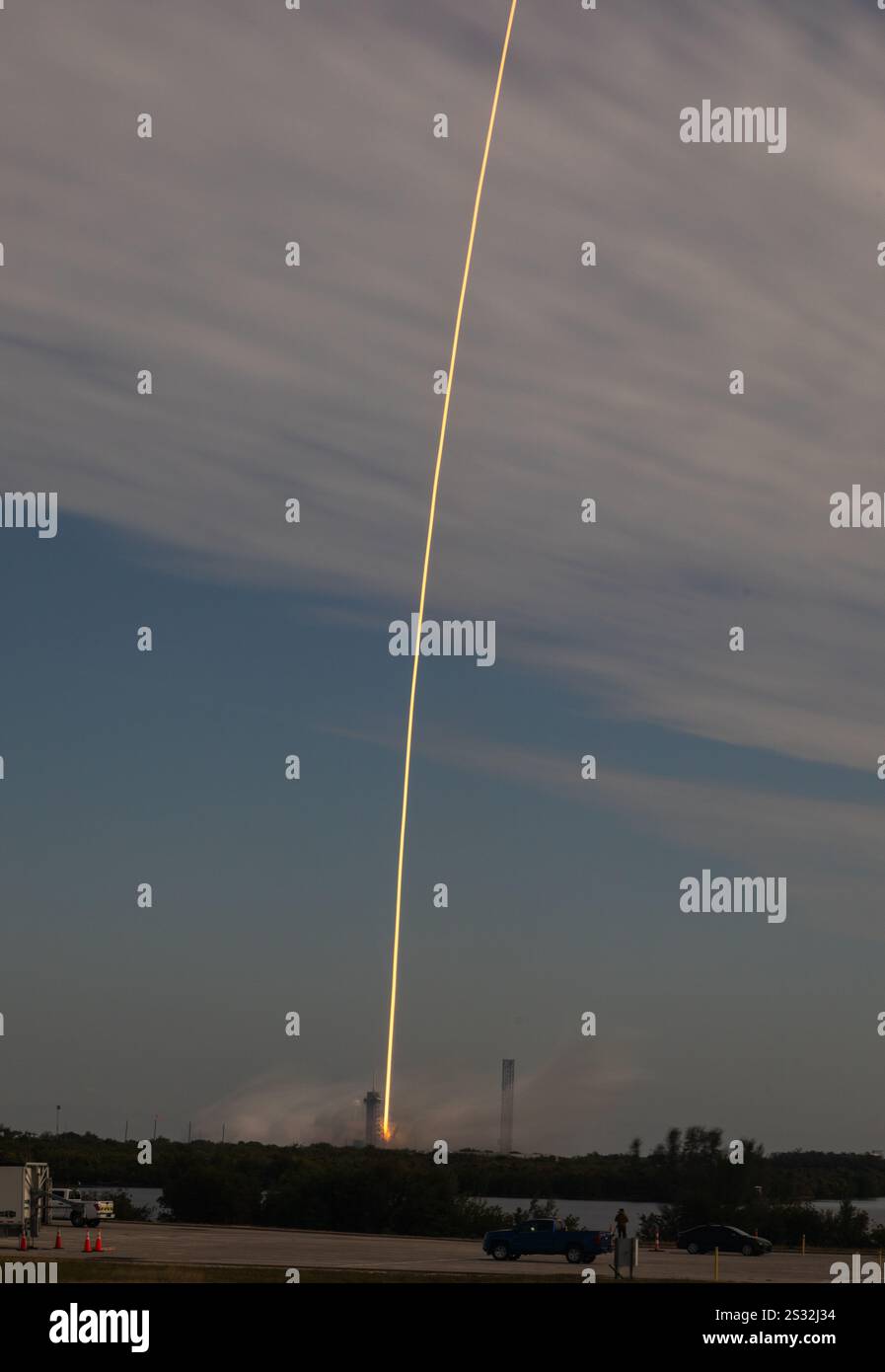 Kennedy Space Center, USA. 08th Jan, 2025. On a chilly breezy mid ...