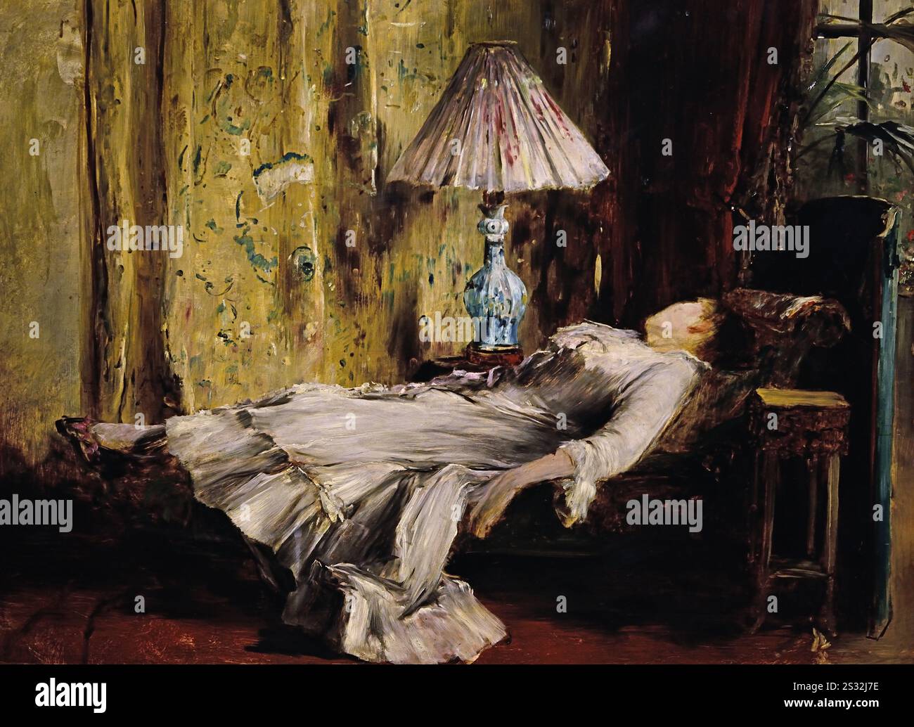 Resting lady 1880 by munkacsy mihaly 1844 1900 hi-res stock photography ...