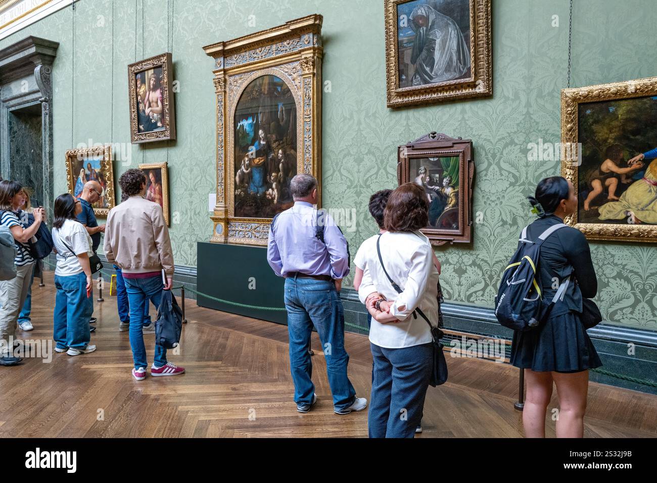 London, UK - 8 April 2024: The National Gallery in Trafalgar square ...
