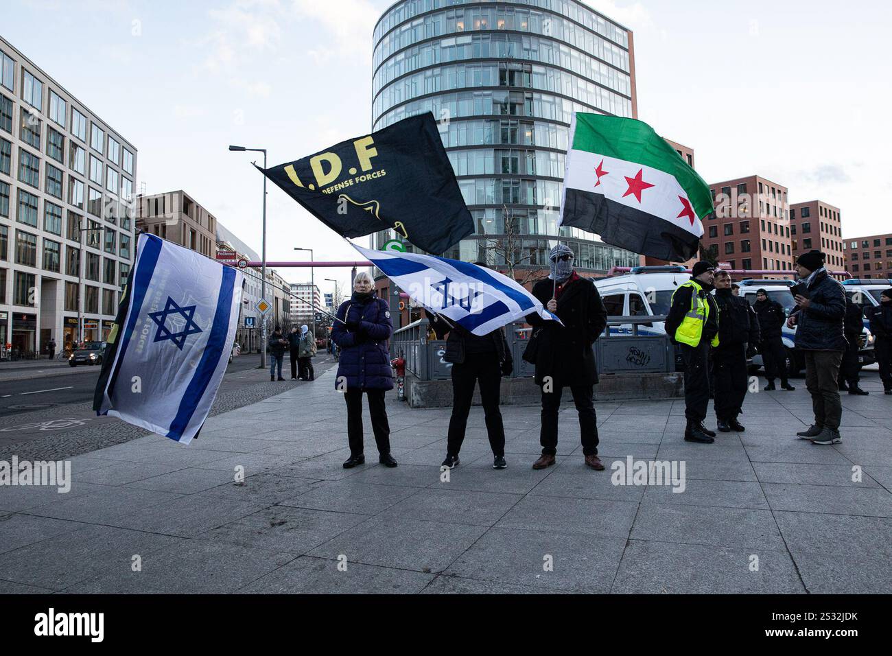 A pro-Palestine protest at Potsdamer Platz on Wednesday, January 8 ...