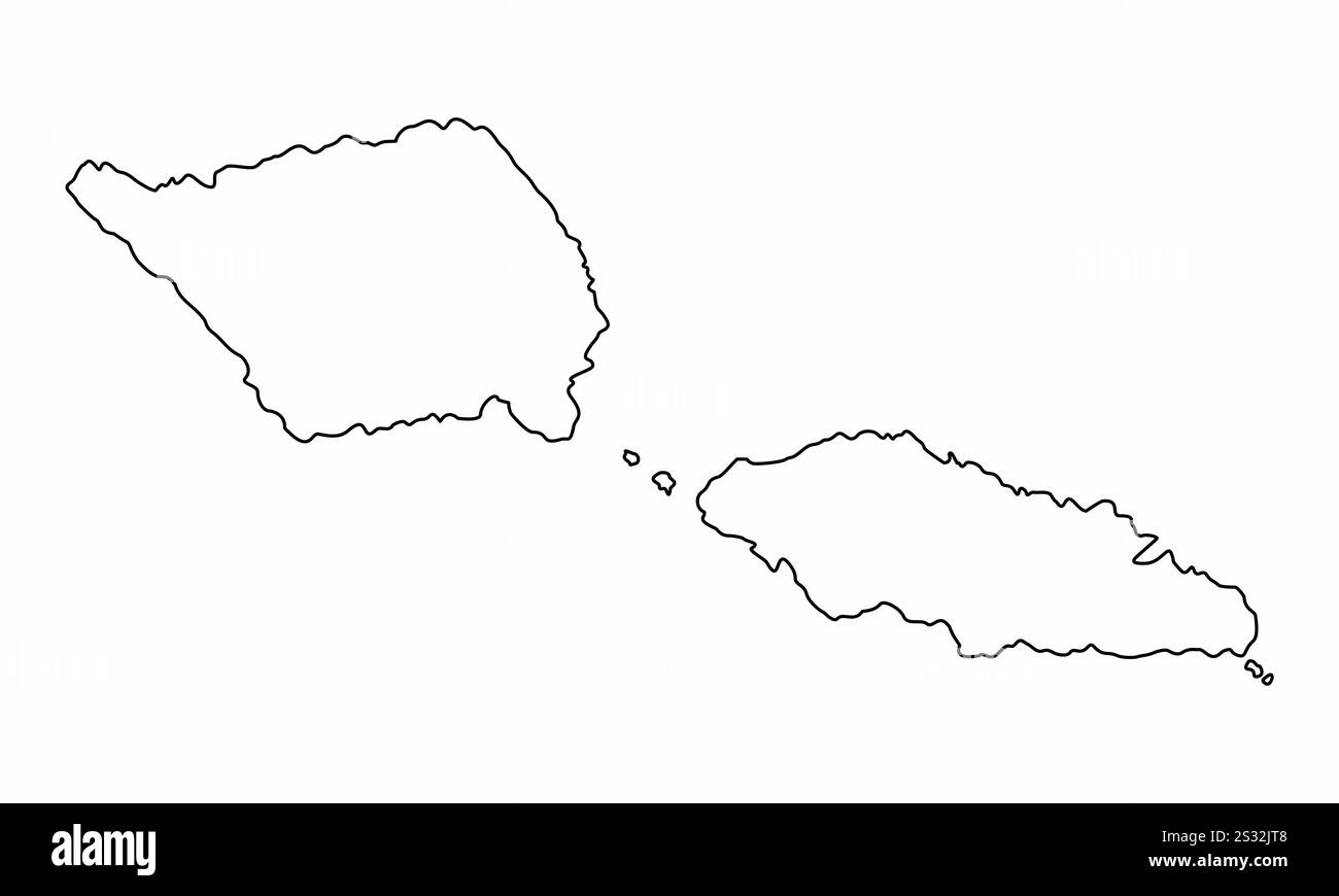 Samoa outline map isolated on white background Stock Vector Image & Art ...