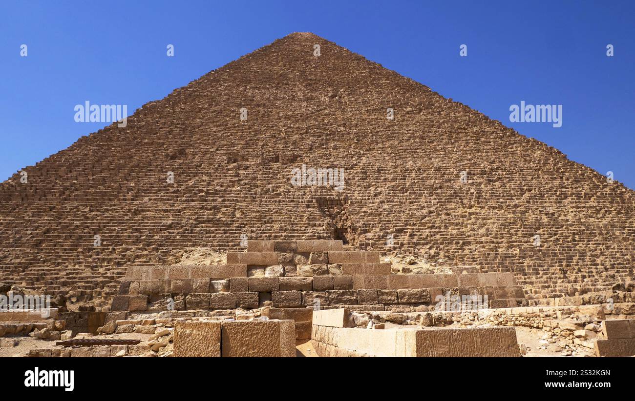 Face of The Great Pyramid of Khufu Kheops, Giza, Cairo, Egypt Stock ...
