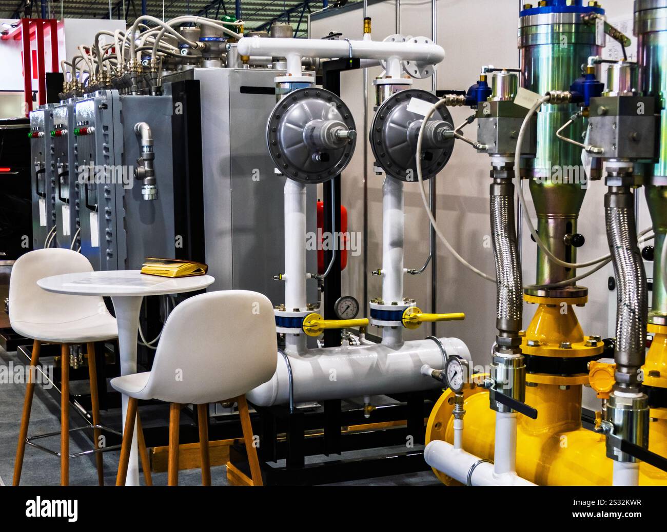 The equipment is part of a gas supply system or other industrial ...