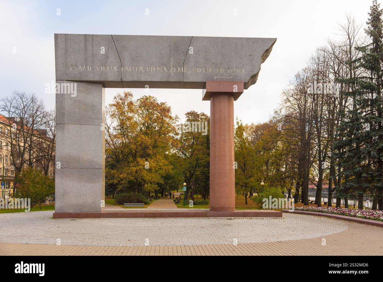 The unificaiton of Lithuania Arch in Klaipeda Stock Photo - Alamy