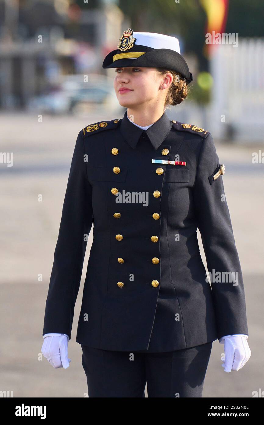 Cadiz, Spain. 08th Jan, 2025. Crown Princess Leonor arrives at the port ...