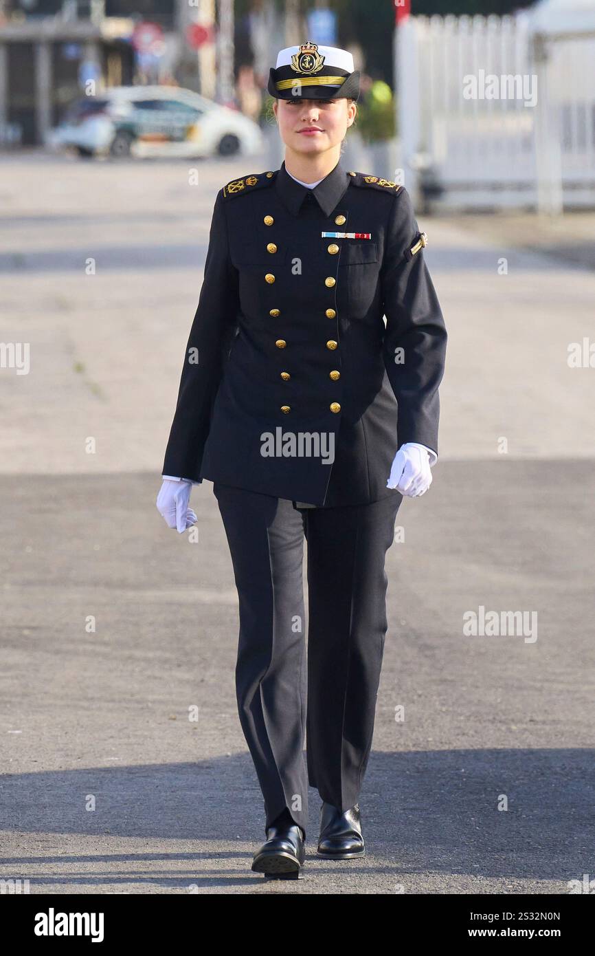 Cadiz, Spain. 08th Jan, 2025. Crown Princess Leonor arrives at the port ...
