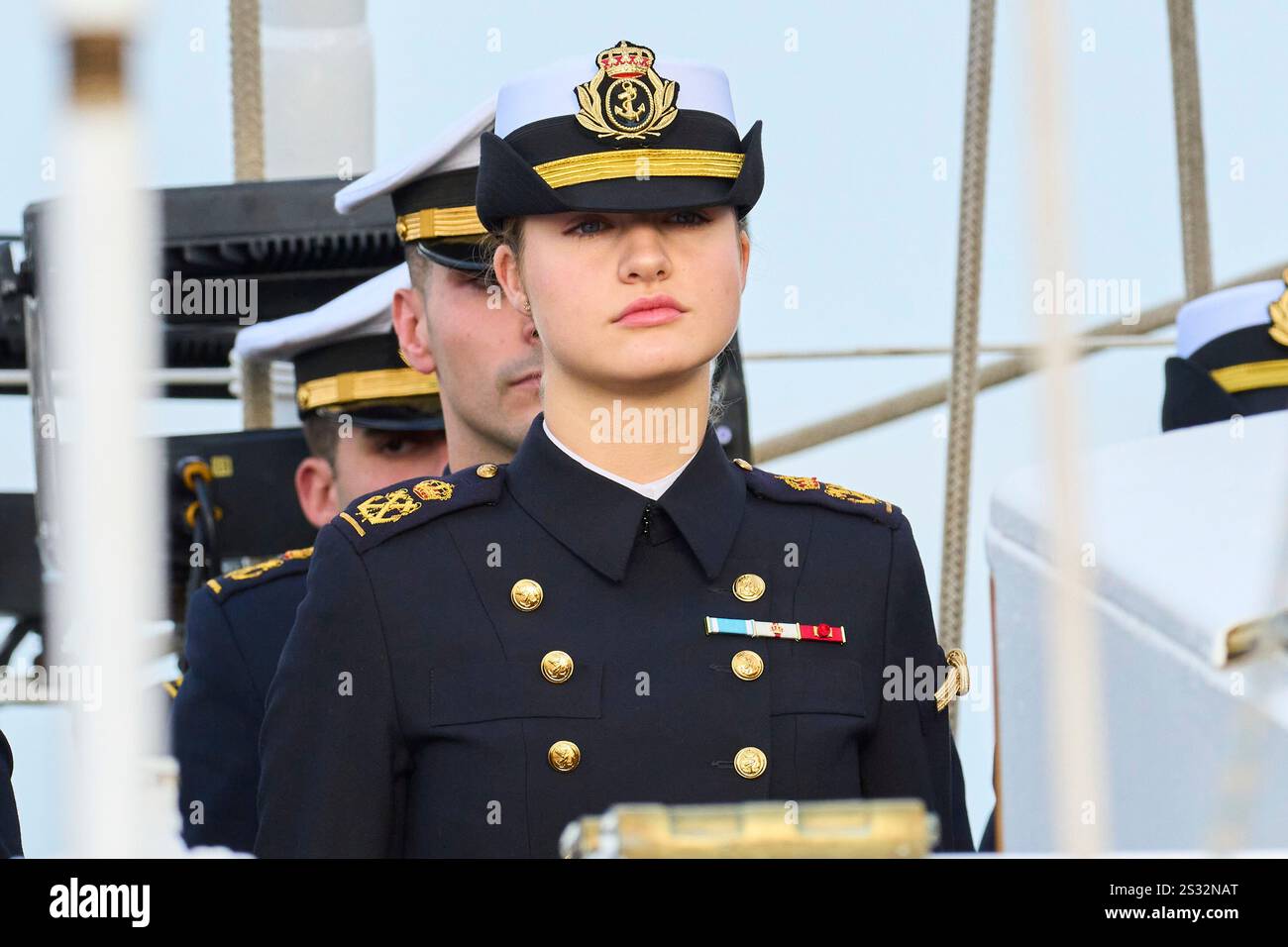 Crown Princess Leonor arrives at the port of Cadiz to embark on board ...