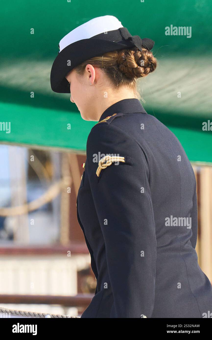 Cadiz, Spain. 08th Jan, 2025. Crown Princess Leonor arrives at the port ...