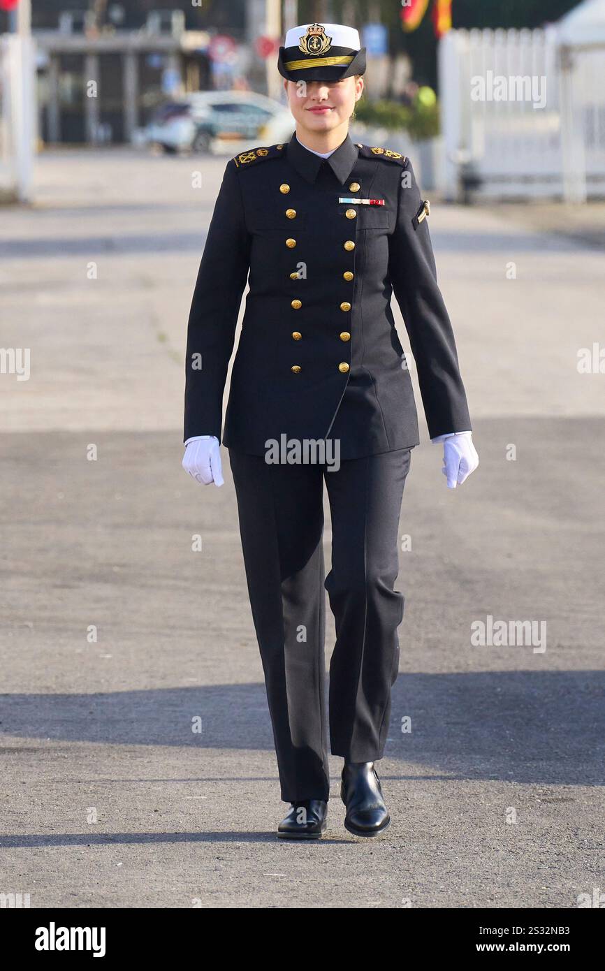 Cadiz, Spain. 08th Jan, 2025. Crown Princess Leonor arrives at the port ...