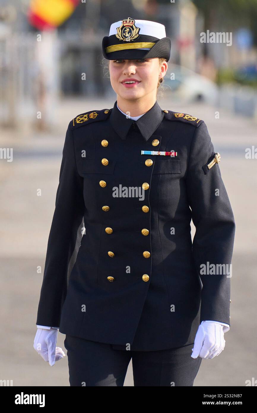Cadiz, Spain. 08th Jan, 2025. Crown Princess Leonor arrives at the port ...