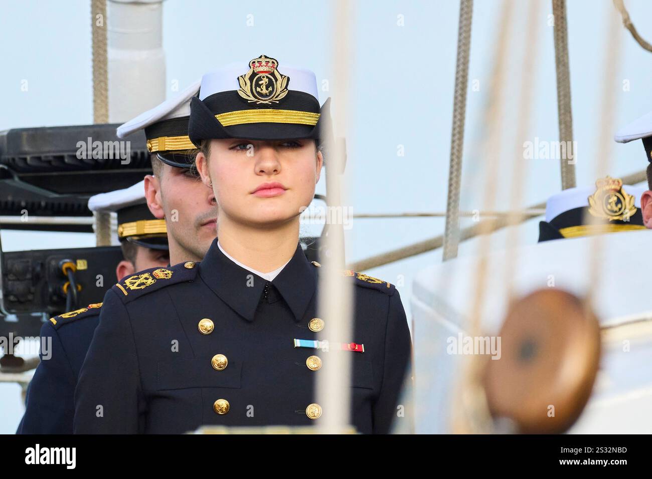 Cadiz, Spain. 08th Jan, 2025. Crown Princess Leonor arrives at the port ...