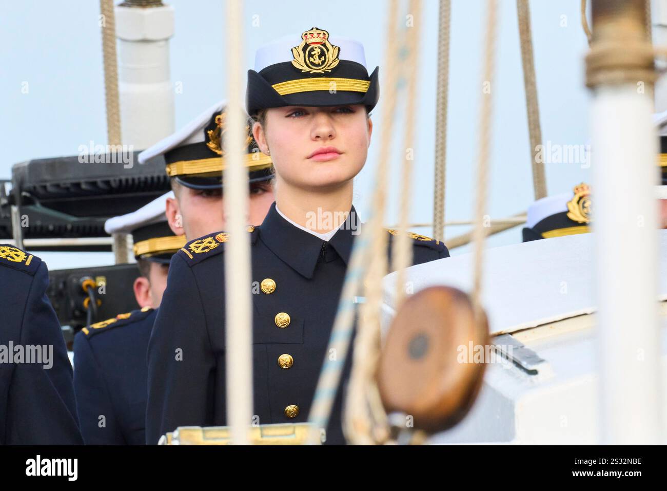 Cadiz, Spain. 08th Jan, 2025. Crown Princess Leonor arrives at the port ...