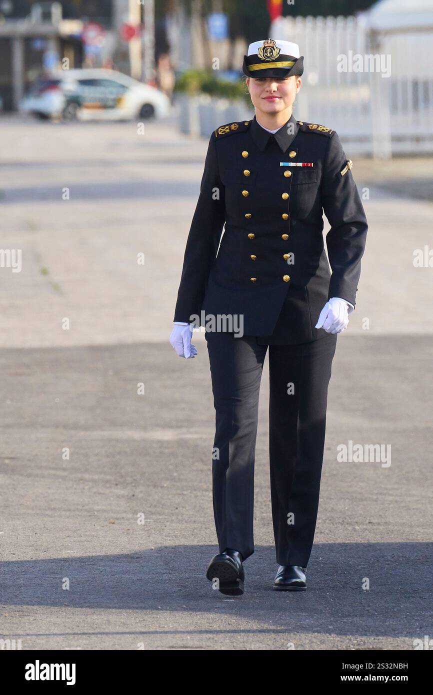 Crown Princess Leonor arrives at the port of Cadiz to embark on board ...