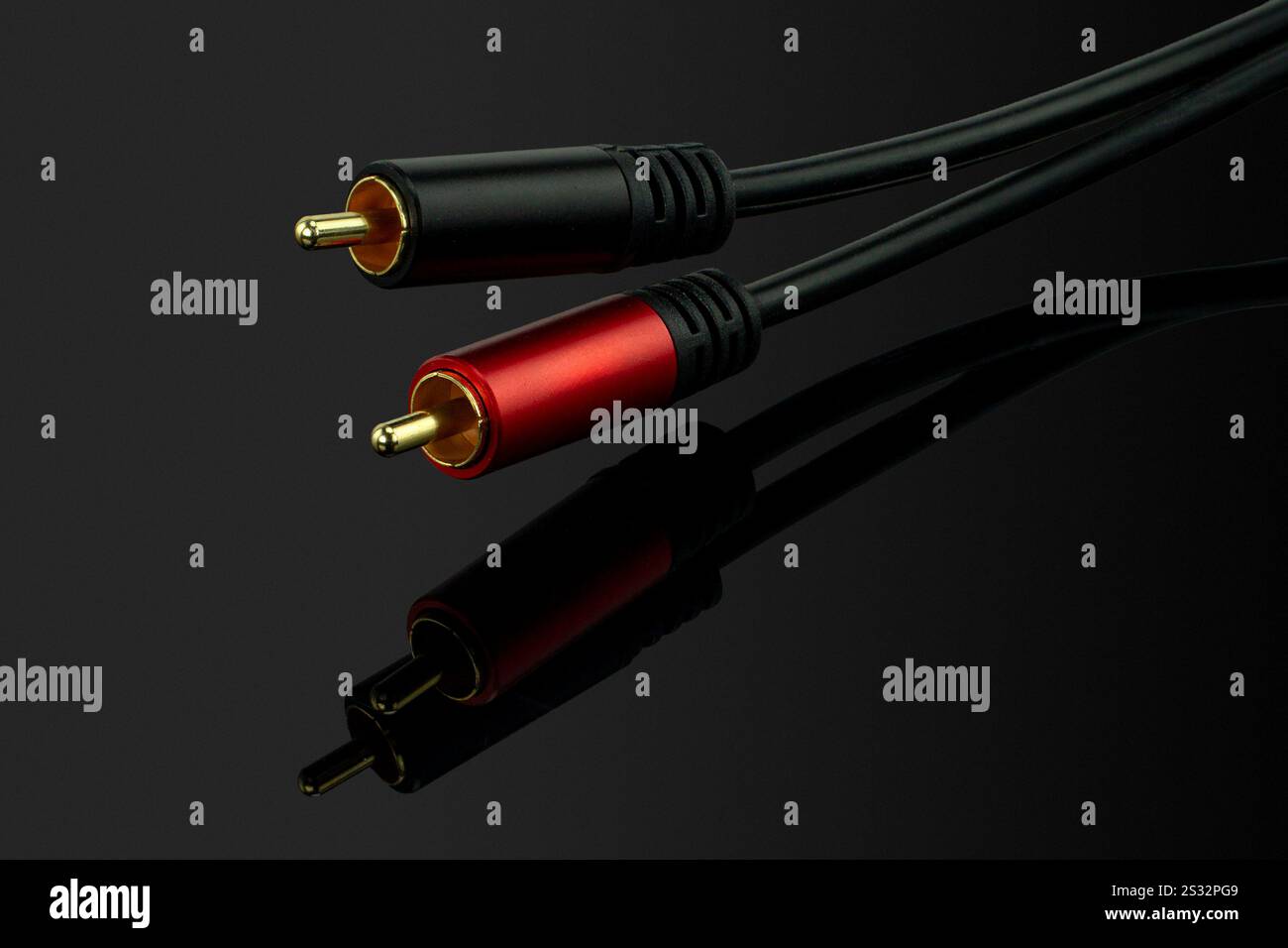 RCA Audio Cables with Gold Plated Connectors Stock Photo - Alamy