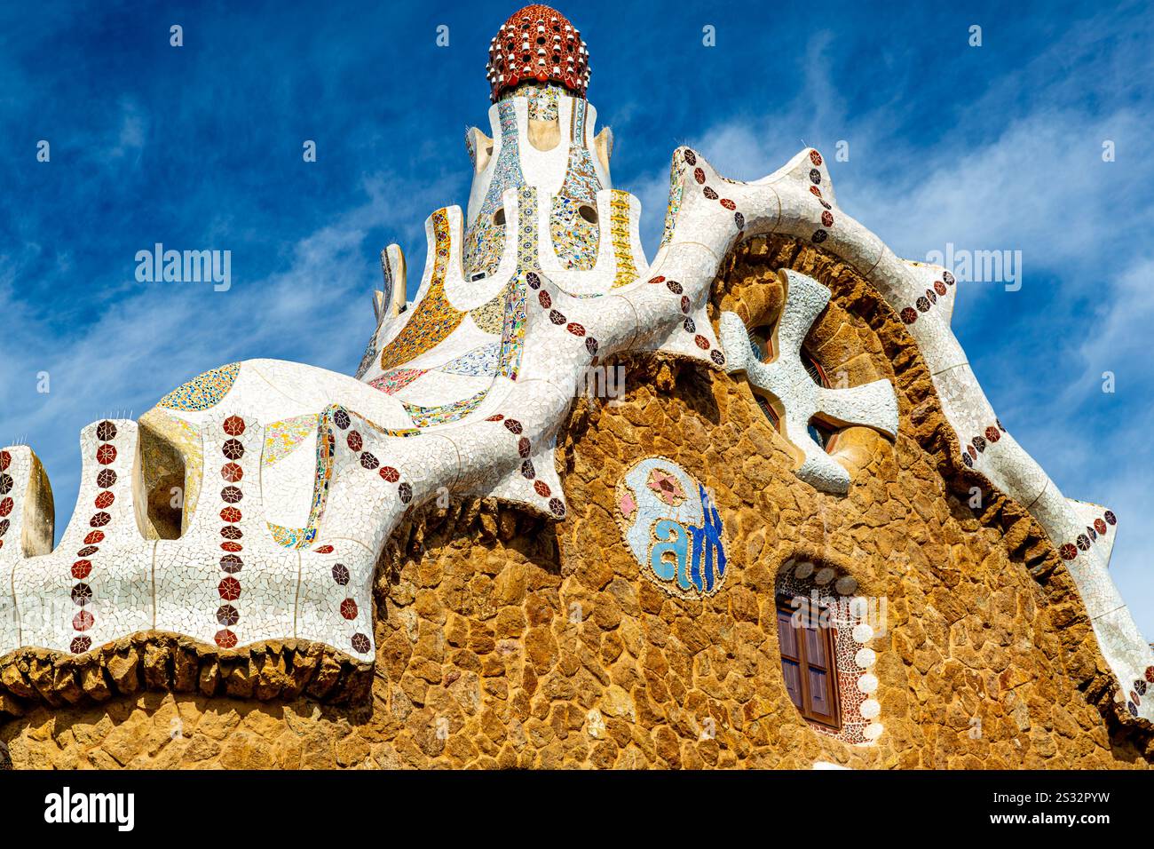 Surreal style design and shapes of top of The Porters Lodge pavilion at ...