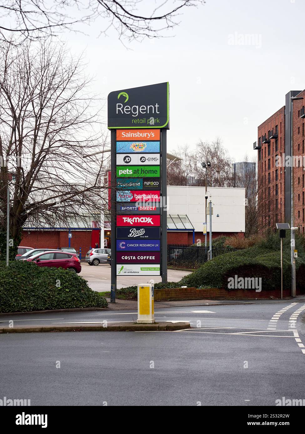 Salford, Manchester, UK, 04-01-2025: Regent Road shopping center ...
