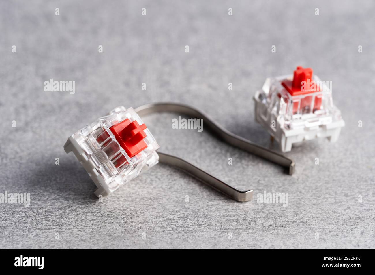 Two keys for mechanical keyboard and clip for mounting Stock Photo - Alamy