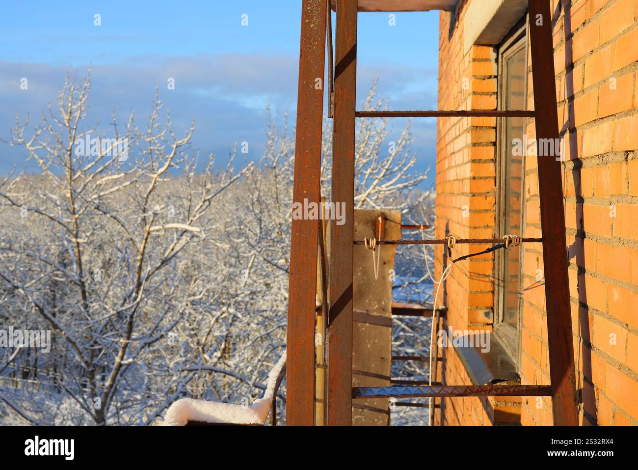 A Stunningly Beautiful Winter Scene Featuring Scaffolding Surrounded by ...