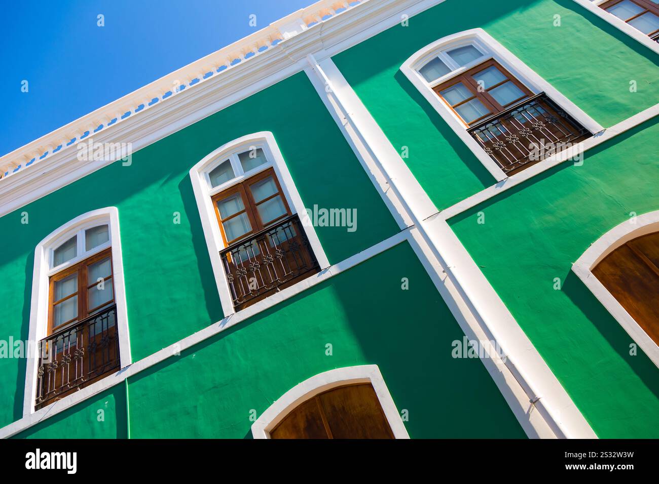 A green colonial building, Praia, Santiago, Cape Verde Stock Photo - Alamy