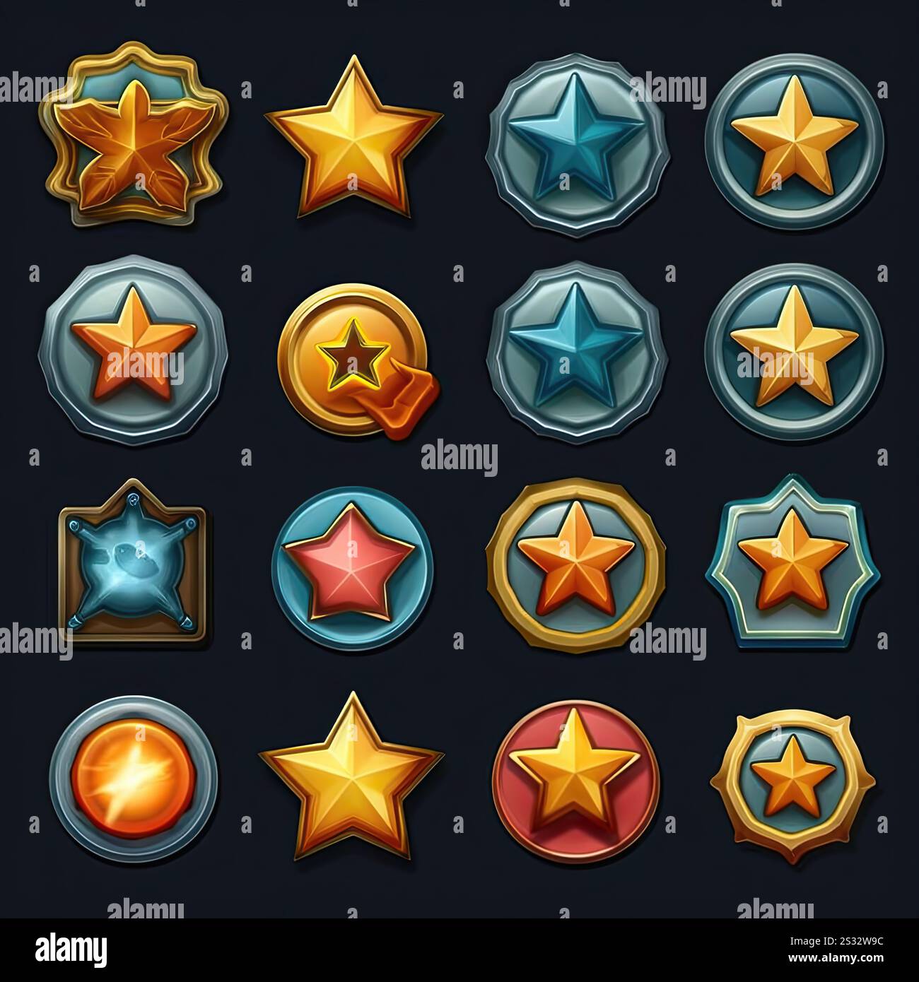 ui star game ai generated. symbol icon, element interface, gui golden ...