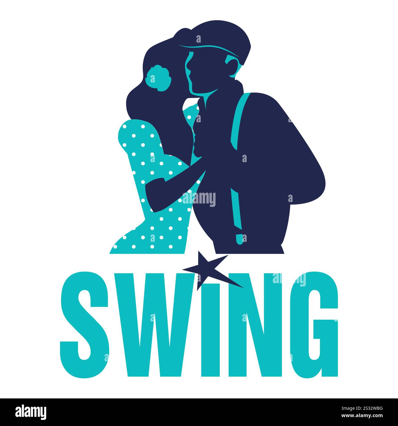 Swing dancer brand logo image isolated on white background Stock Vector ...