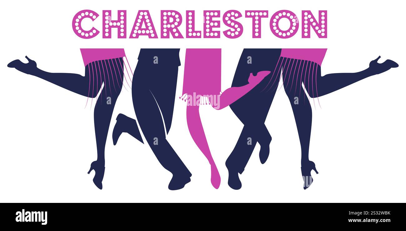 Charleston dancer brand logo image isolated on white background Stock ...