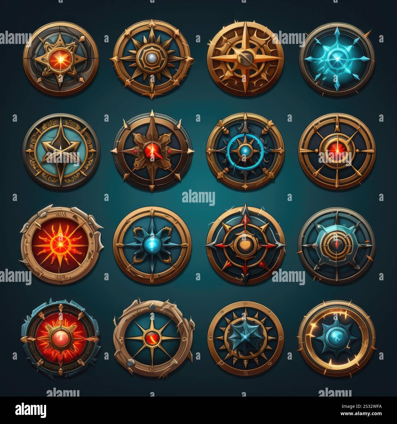 east compass game ai generated. south icon, direction element, west ...