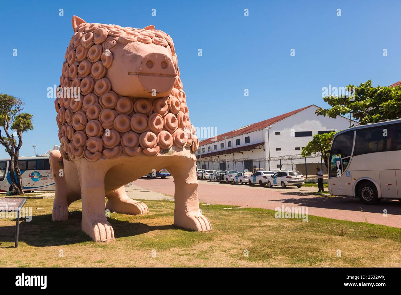 7m tall clay statue of a Lion, Recife, Brazil Stock Photo - Alamy