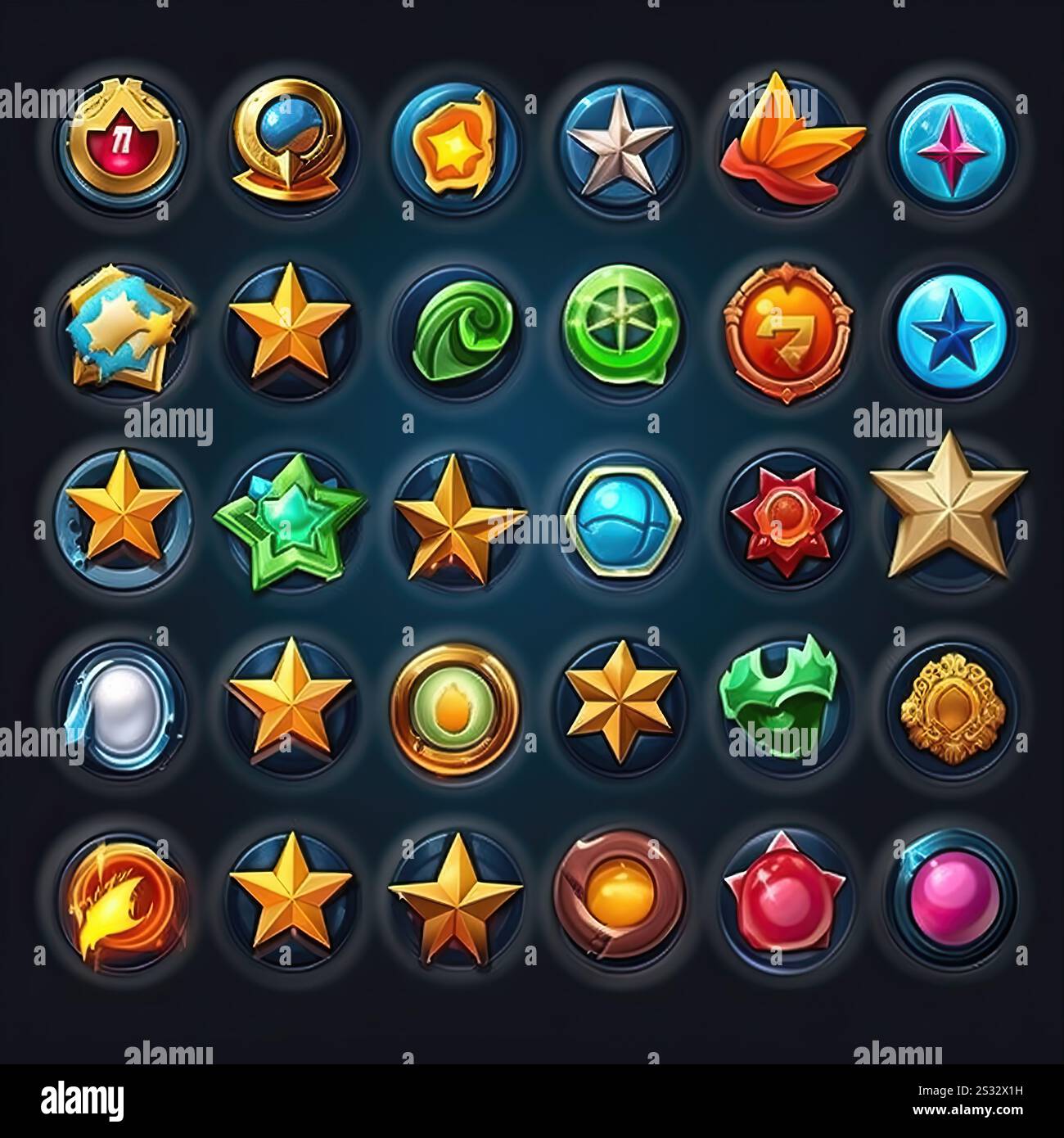 gui star game ai generated. golden bonus, rate award, app shape gui ...