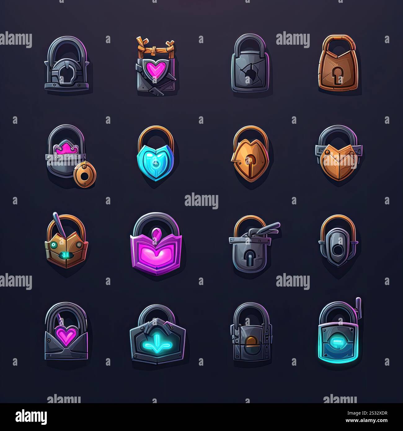 shape lock key game ai generated. app safety, icon, symbol gold shape ...