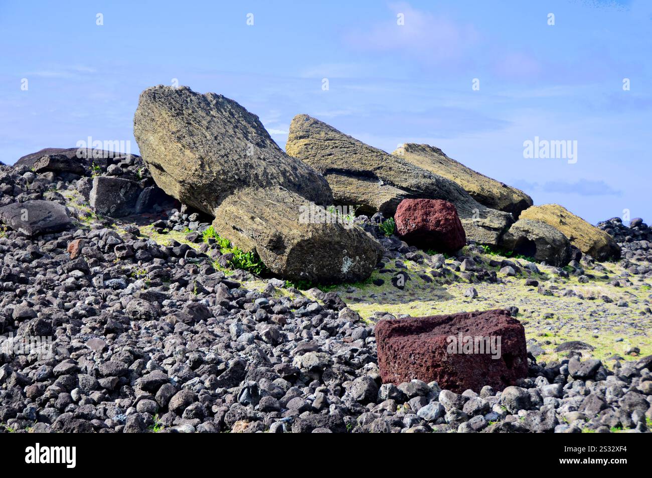 Paro Moai statue abandoned and knocked to the ground on Easter Island ...