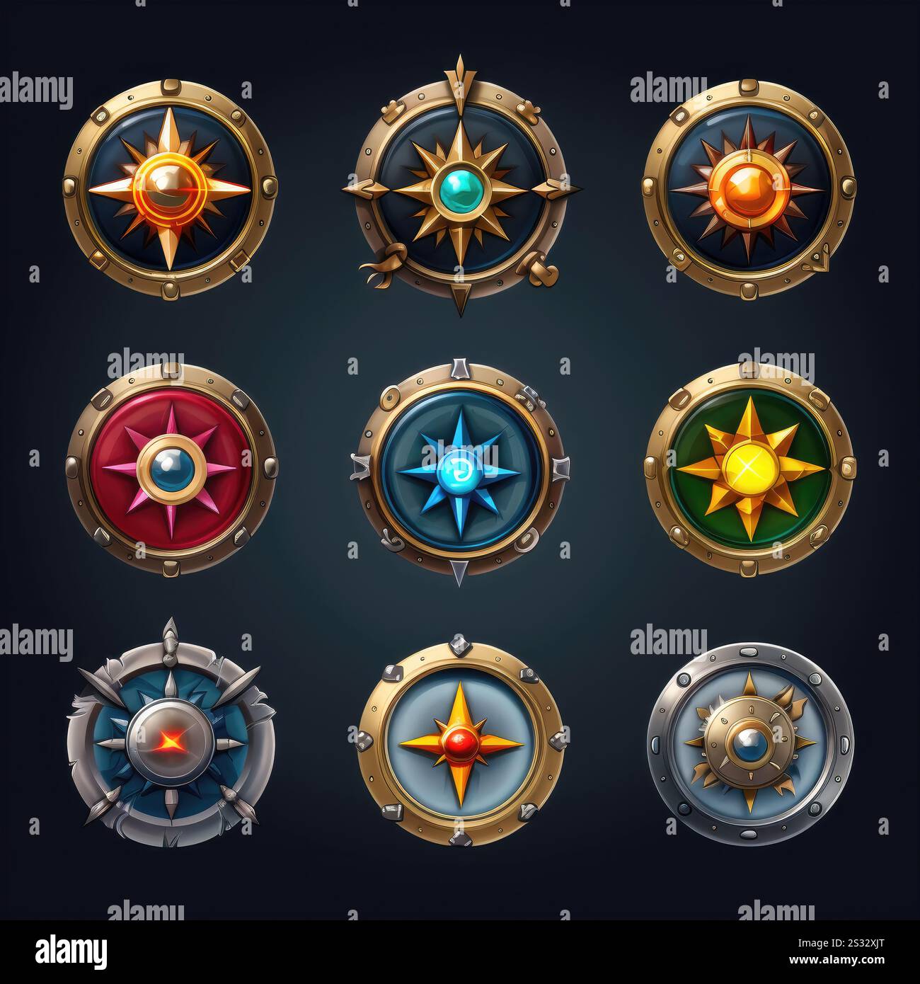 ui compass game ai generated. rose aiming, north, design east ui ...