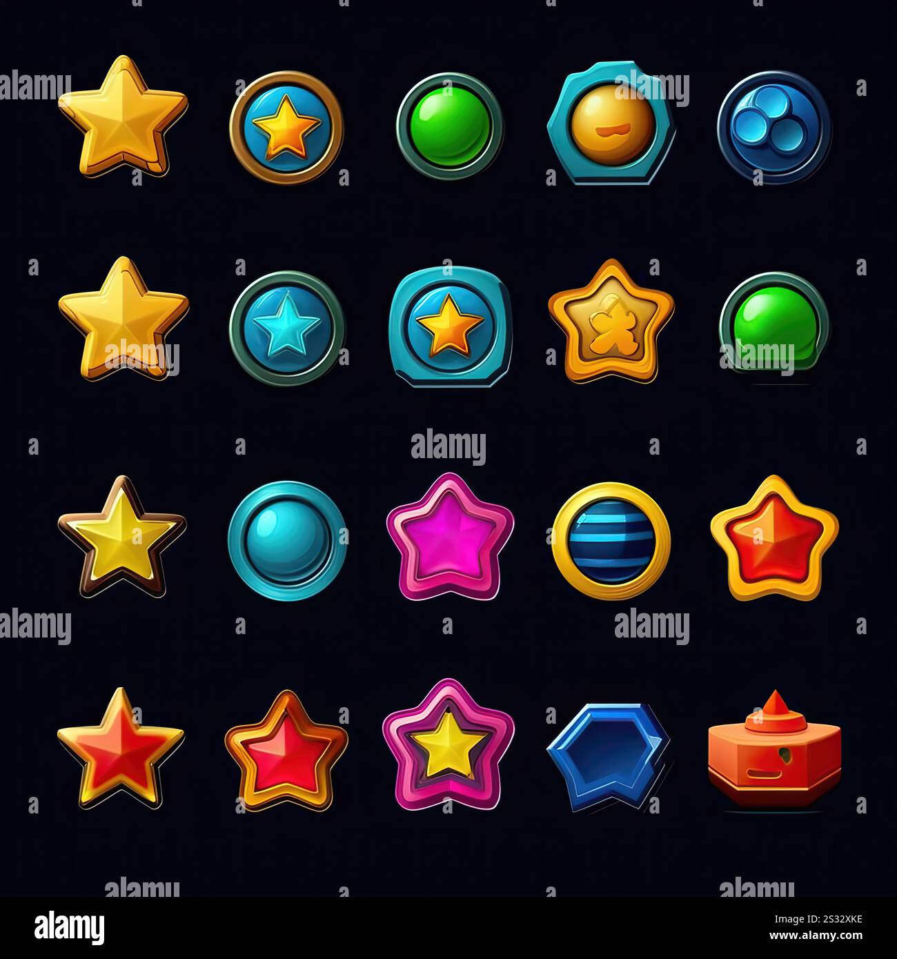rate star game ai generated. award app, shape sign, achievement medal ...