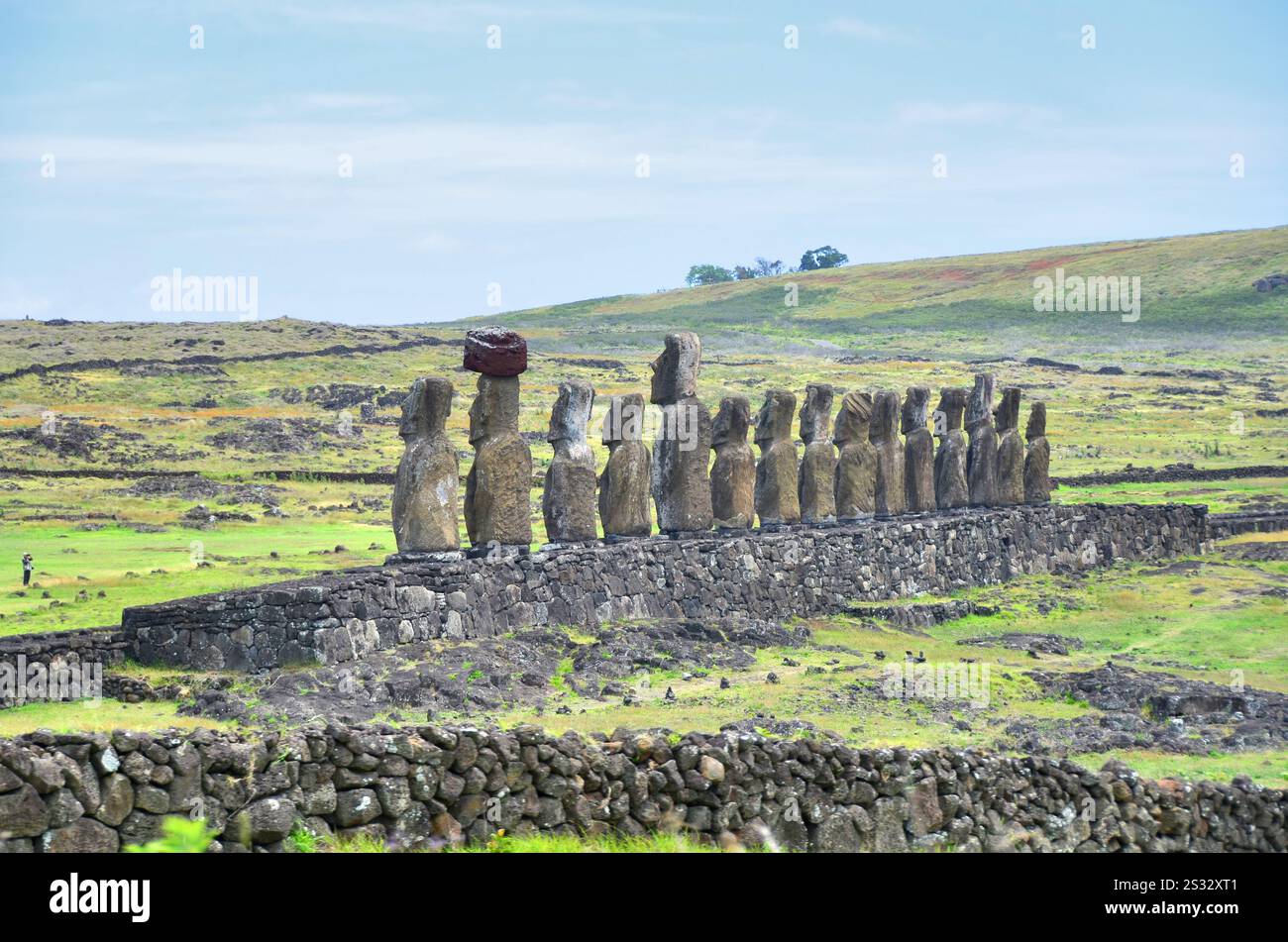 Ahu Tongariki the biggest ahu of Rapa Nui with its impressive 15 moai ...
