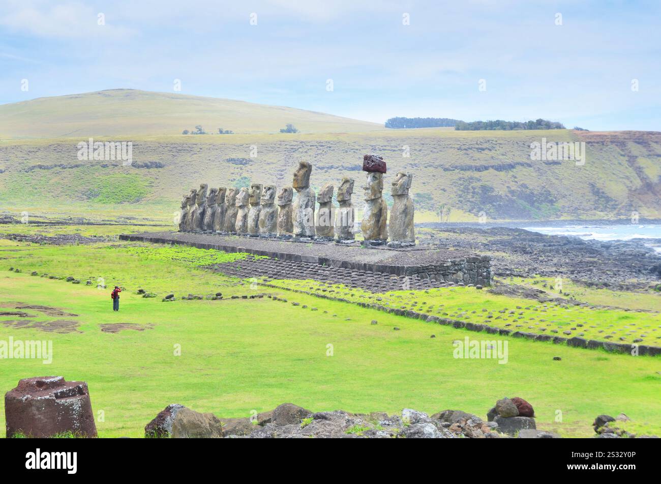 Ahu Tongariki the biggest ahu of Rapa Nui with its impressive 15 moai ...