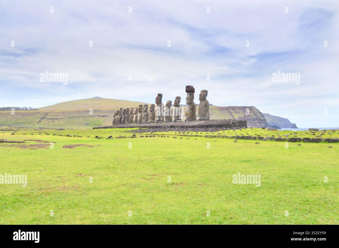 Ahu Tongariki the biggest ahu of Rapa Nui with its impressive 15 moai ...