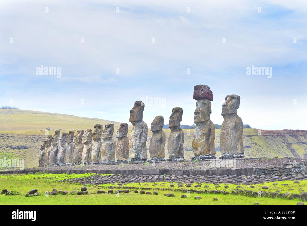 Ahu Tongariki the biggest ahu of Rapa Nui with its impressive 15 moai ...