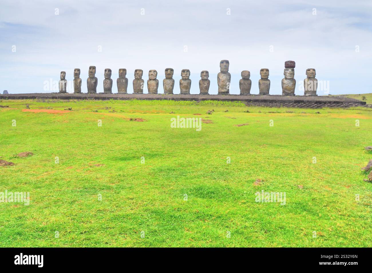 Ahu Tongariki the biggest ahu of Rapa Nui with its impressive 15 moai ...