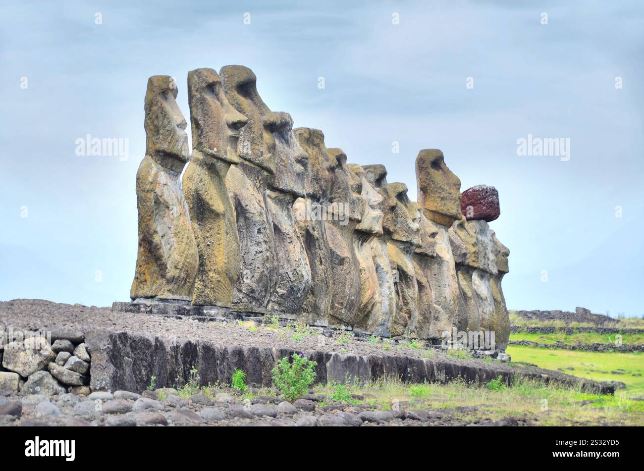 Ahu Tongariki the biggest ahu of Rapa Nui with its impressive 15 moai ...