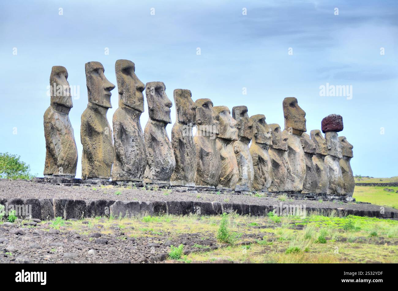 Ahu Tongariki the biggest ahu of Rapa Nui with its impressive 15 moai ...