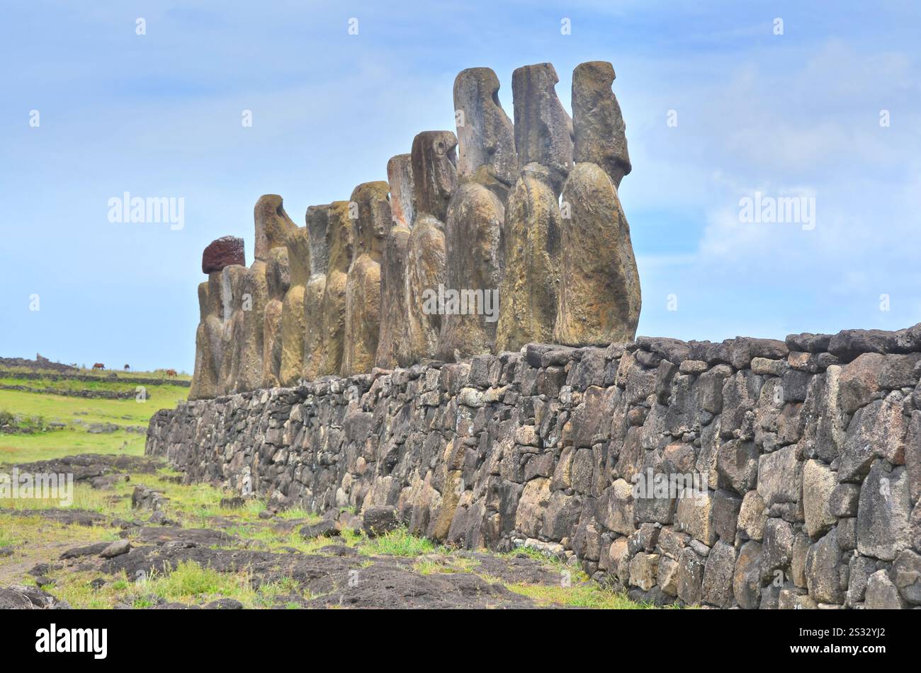 Ahu Tongariki the biggest ahu of Rapa Nui with its impressive 15 moai ...