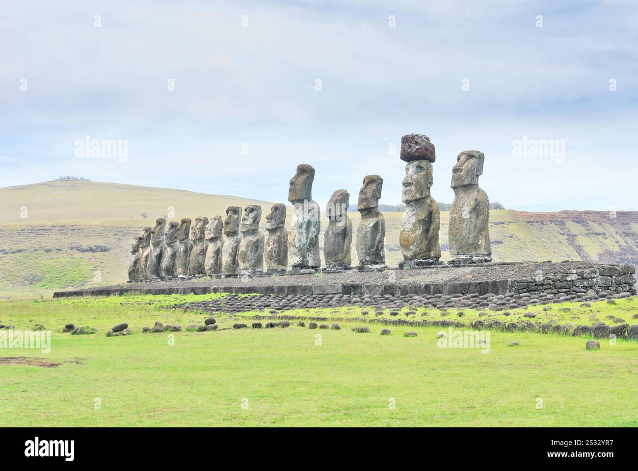Ahu Tongariki the biggest ahu of Rapa Nui with its impressive 15 moai ...